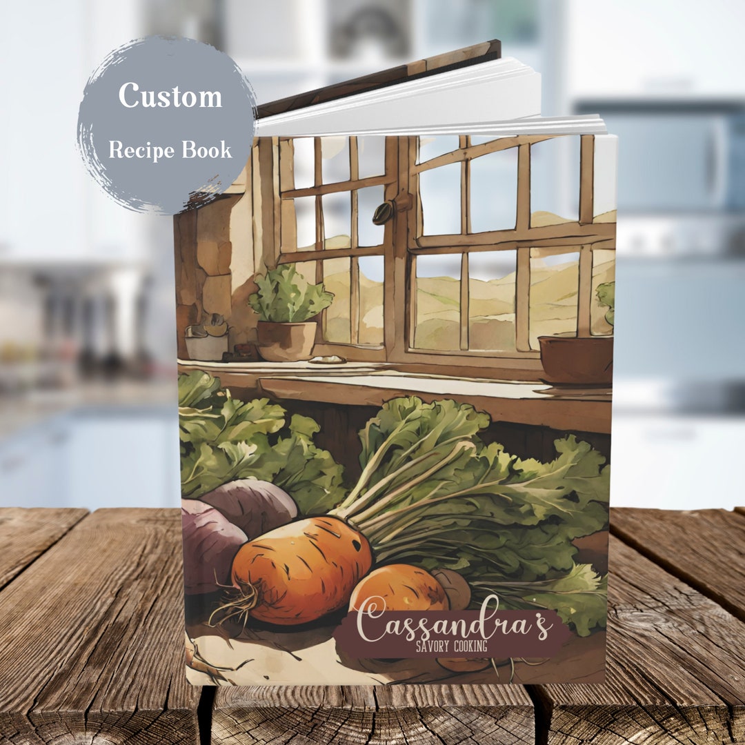CUSTOM Rustic Recipe Book Cottage Core Vegetables Maroon - Etsy