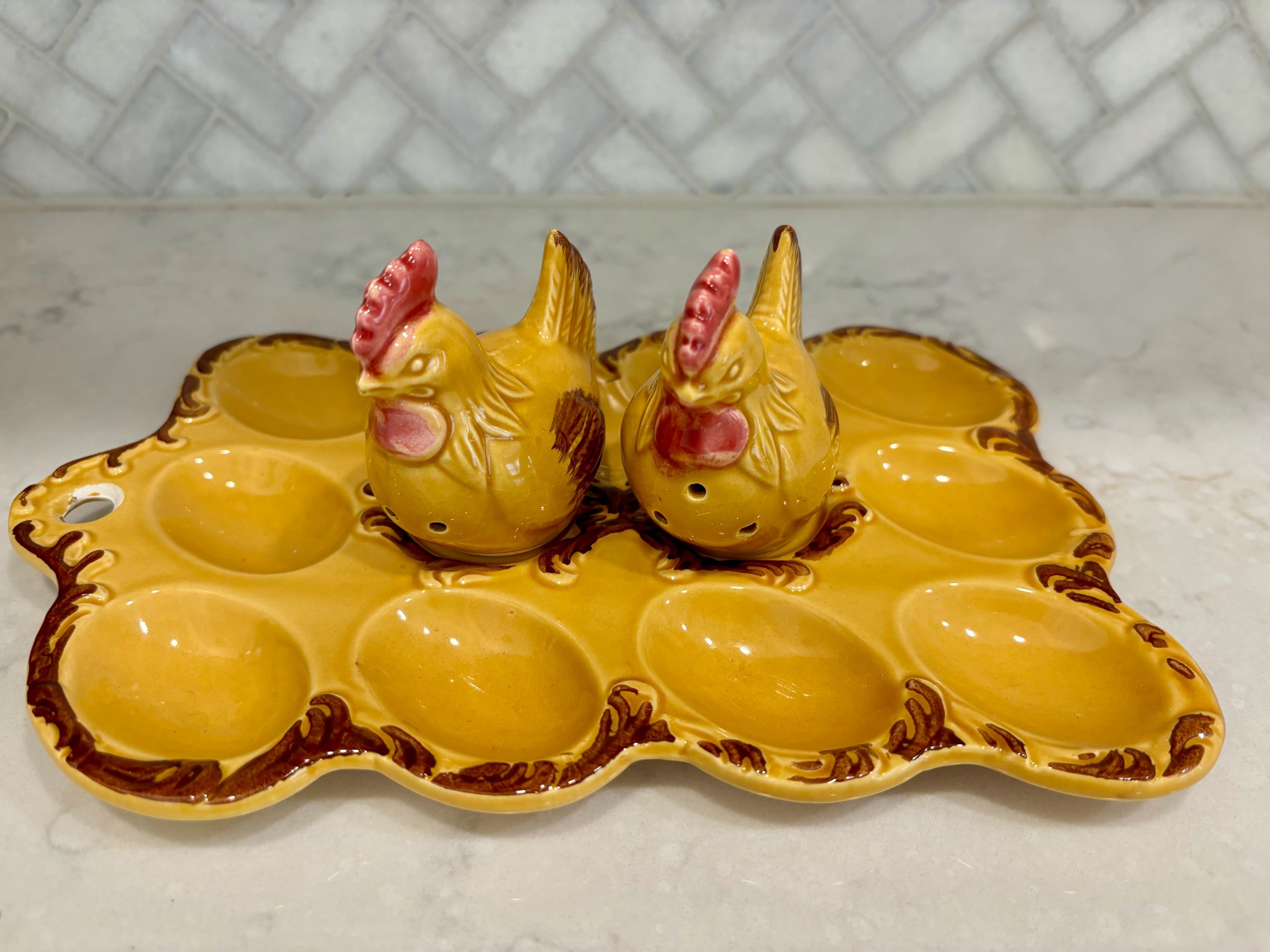 Vintage Egg Plate, Japanese Chicken Egg Plate, Vintage Chicken Salt and ...