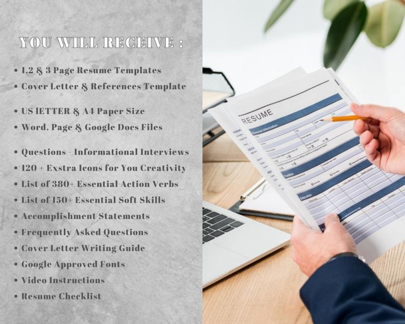 Modèle de CV professionnel avec photo, modèle de CV pour Word et pages ...