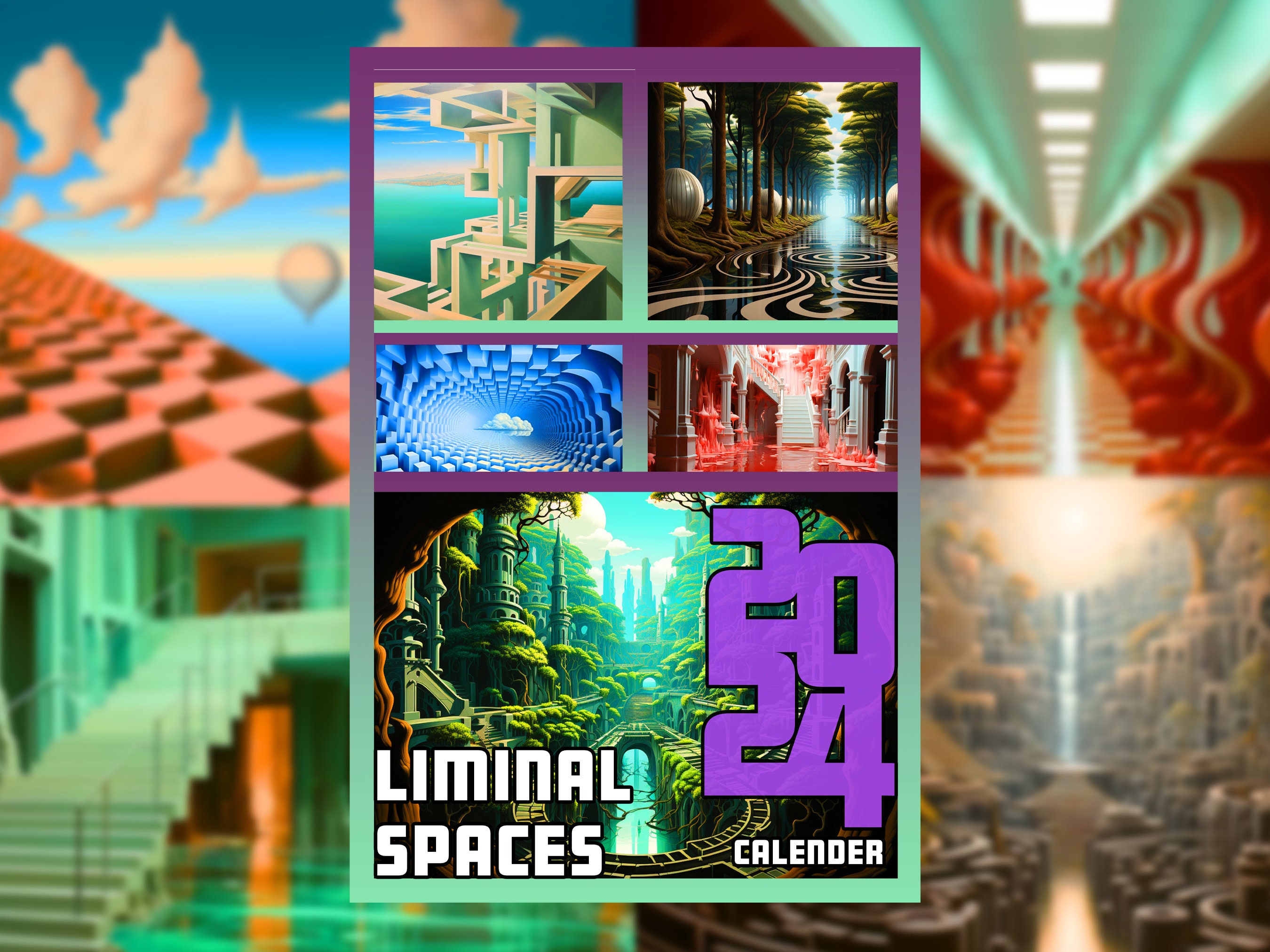 Liminal Spaces - 2024 Large Wall Calendar - Weird, Quirky, Surrealist ...
