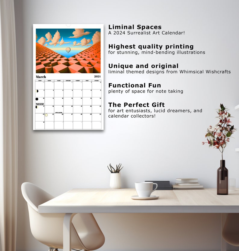 Liminal Spaces - 2024 Large Wall Calendar - Weird, Quirky, Surrealist ...