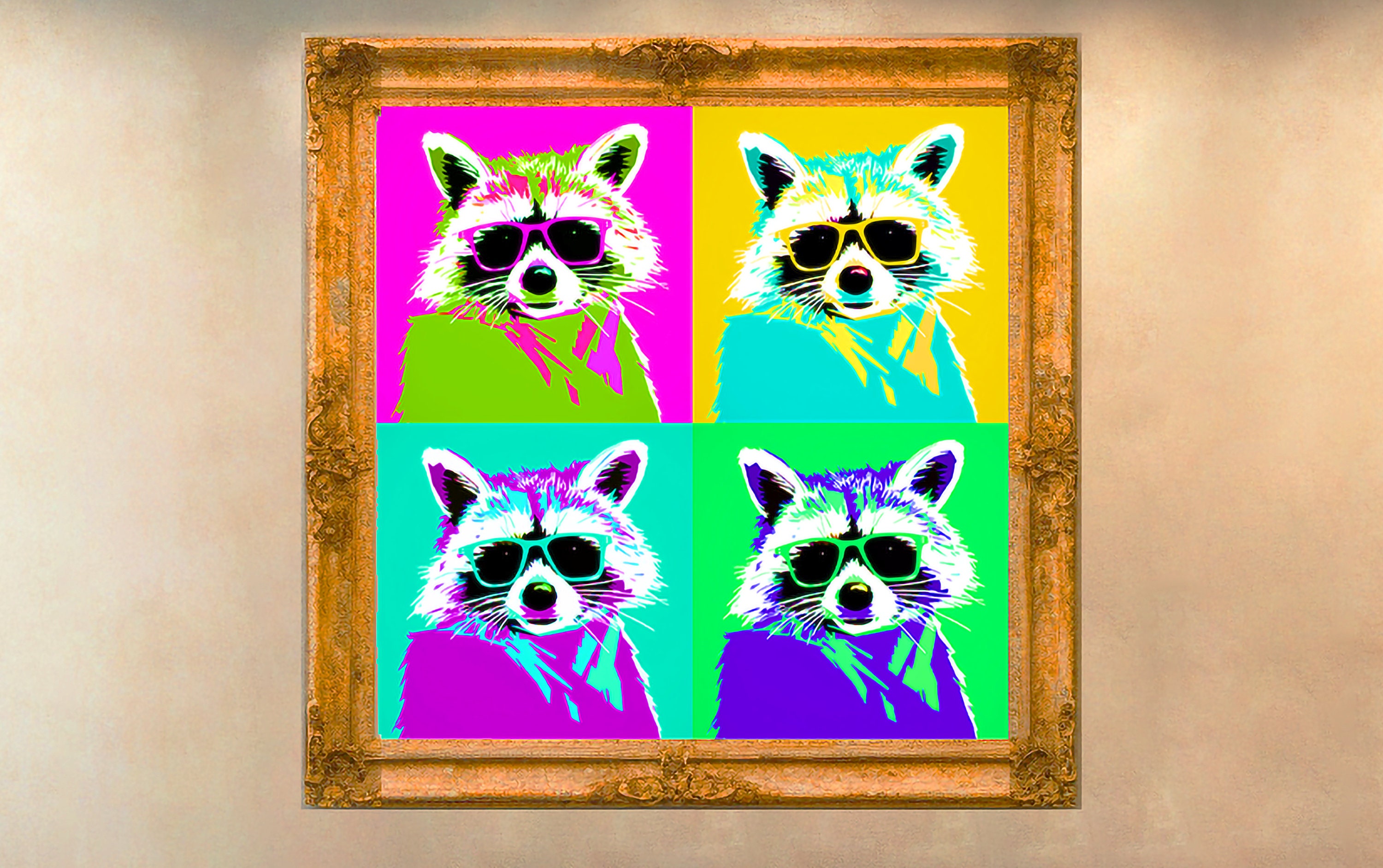 Raccoons in Art 2024 Large Wall Calendar Quirky, Weird, Cute Raccoons ...