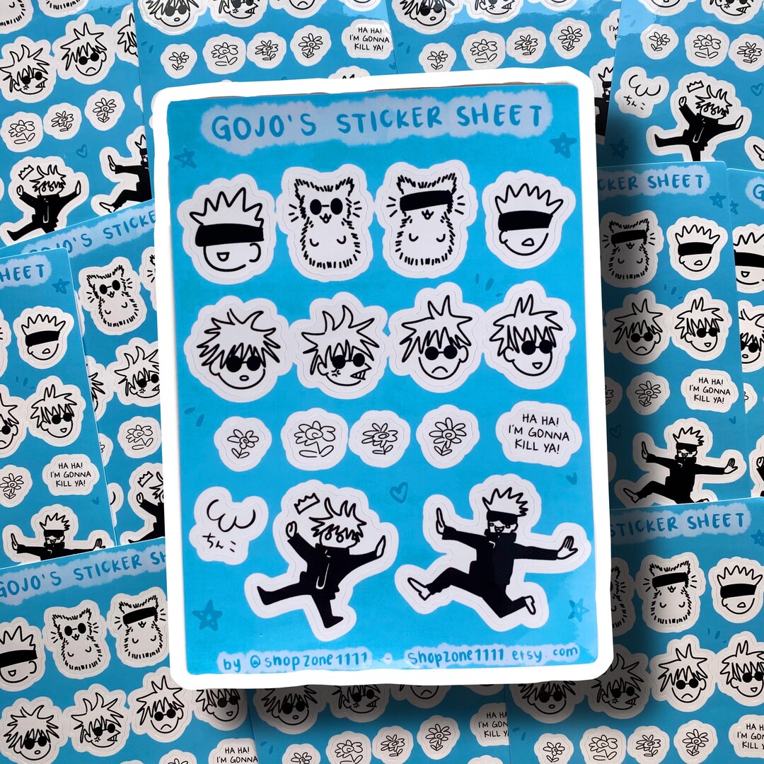 Gojo Sticker Sheet - Jujutsu Kaisen Anime Stickers - Etsy