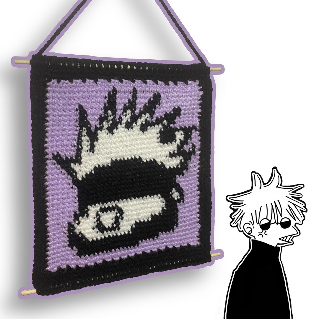 Gojo Satoru Crochet Tapestry - Etsy