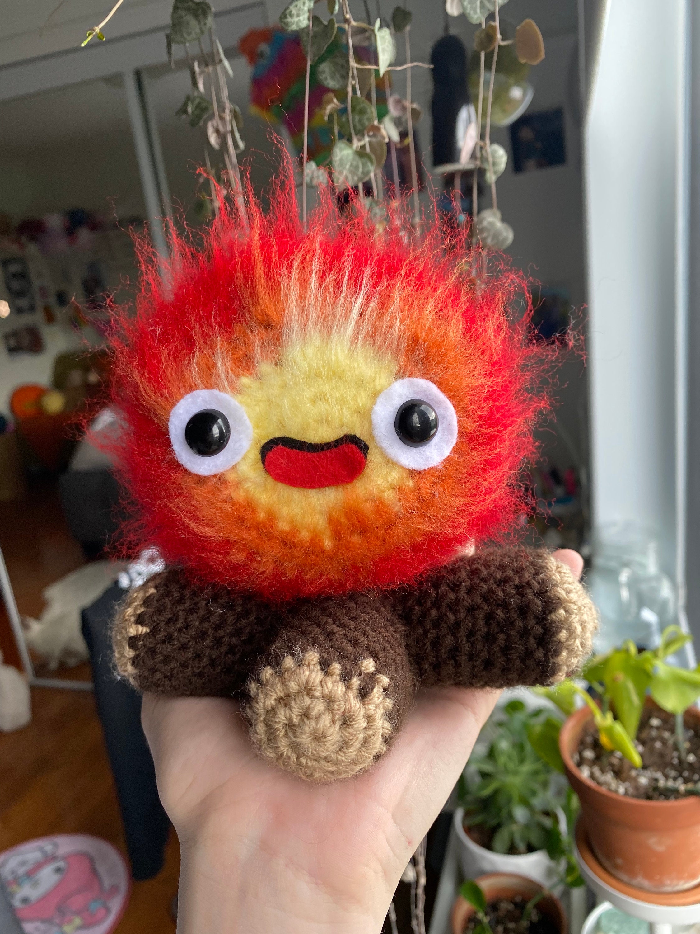 Calcifer Crochet Plush Howls Moving Castle Etsy