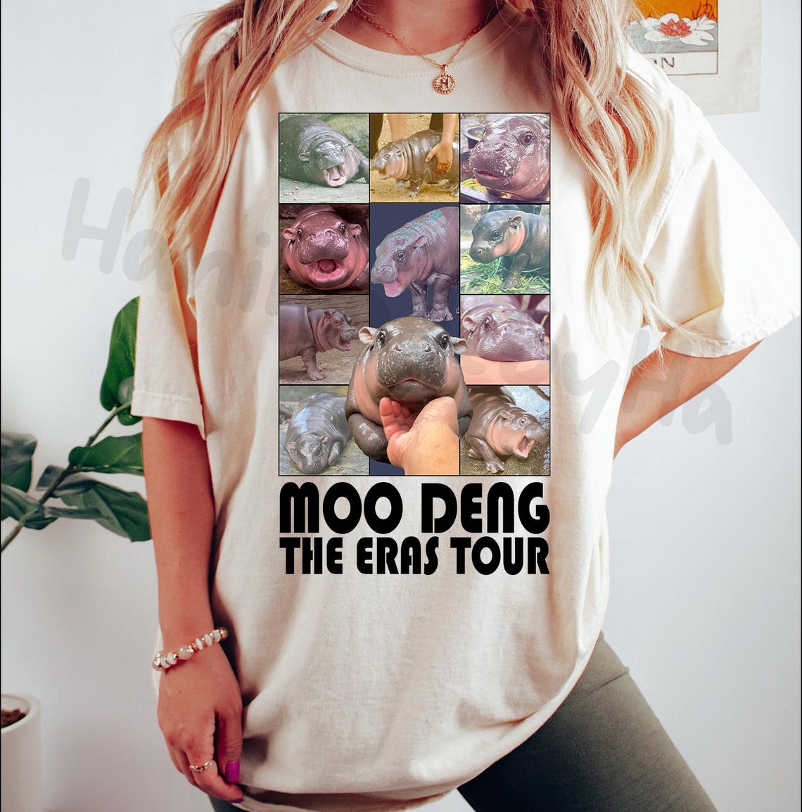 Moo Deng Tour Png, I Love Moo Deng Png, Moo Deng Bootleg Rap Png, Hippo ...