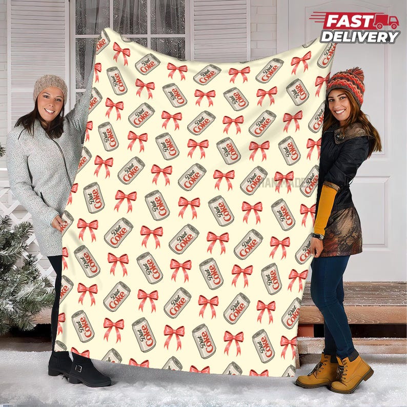 Retro Diet Coke Fleece Blanket, Soda Pop Sherpa Throw - Etsy