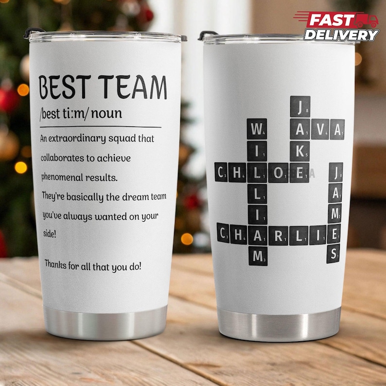 Personalized Team Crossword Tumbler, Appreciation Gift - Etsy