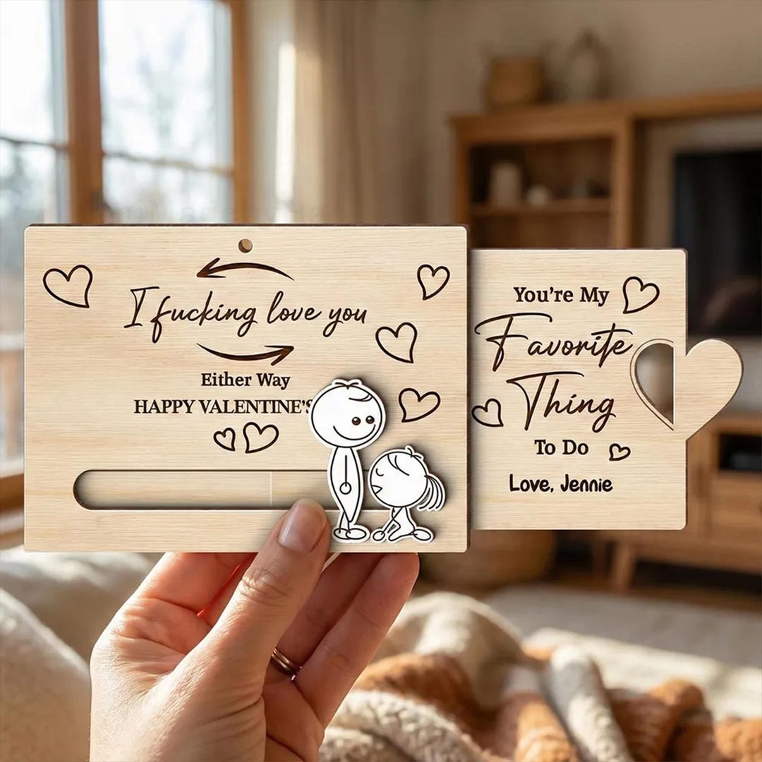 Funny Inappropriate Couple I Fcking Love You - Personalized Wooden ...