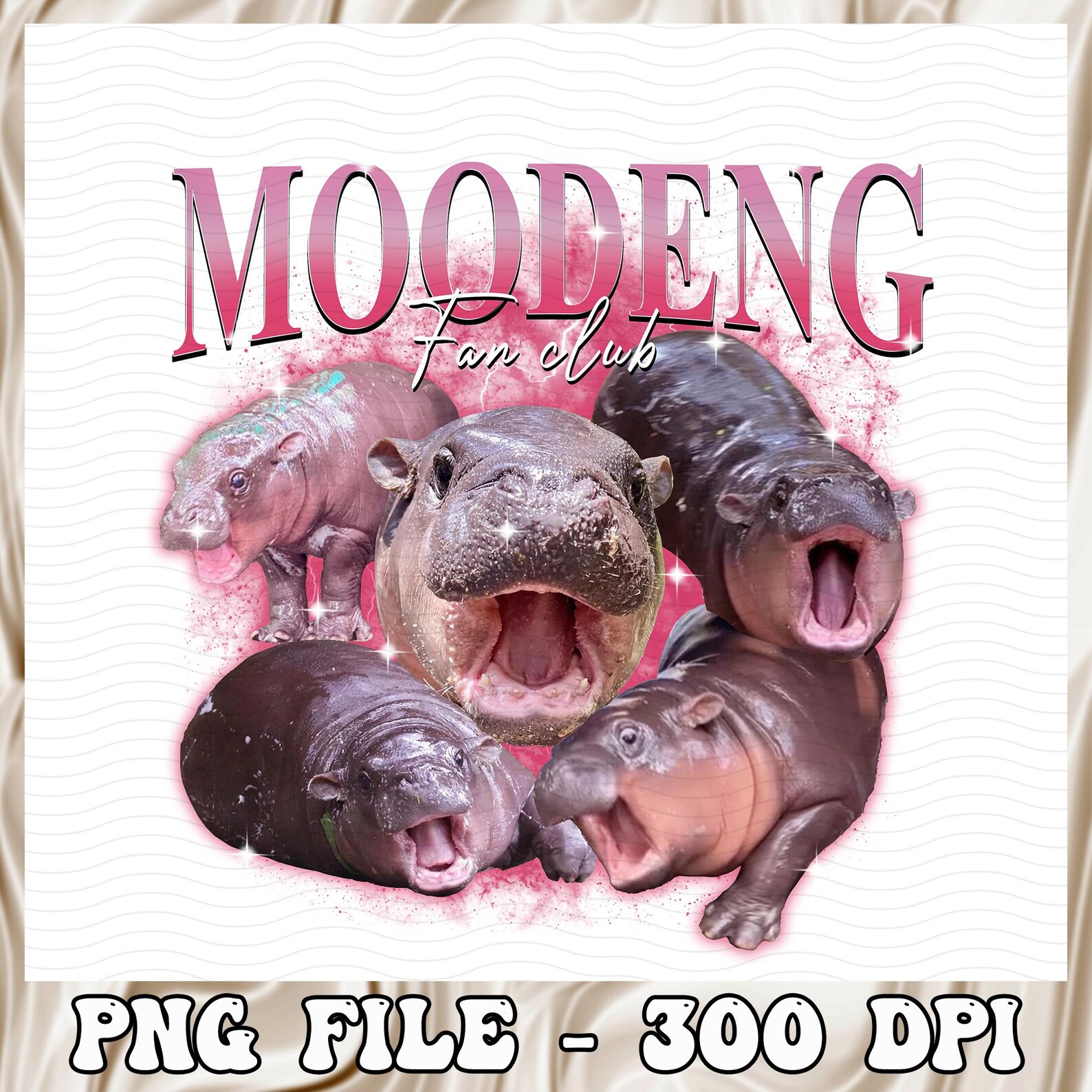 Moo Deng Png, I Love Moo Deng Png, Moo Deng Bootleg Rap Png, Hippo ...