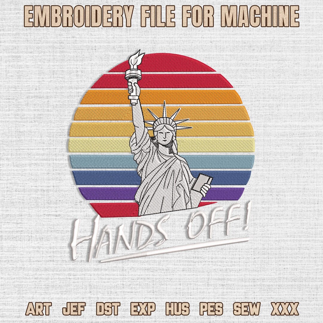 Hands off Protest Embroidery Design Bundle, Resist Anti Tru.mp ...