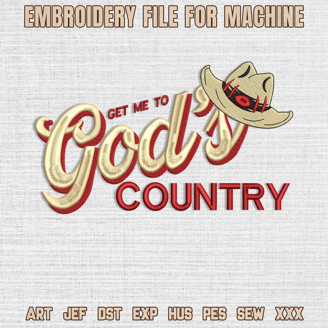Get Me to God's Country Embroidery Design, Western Christian (PES) - Etsy