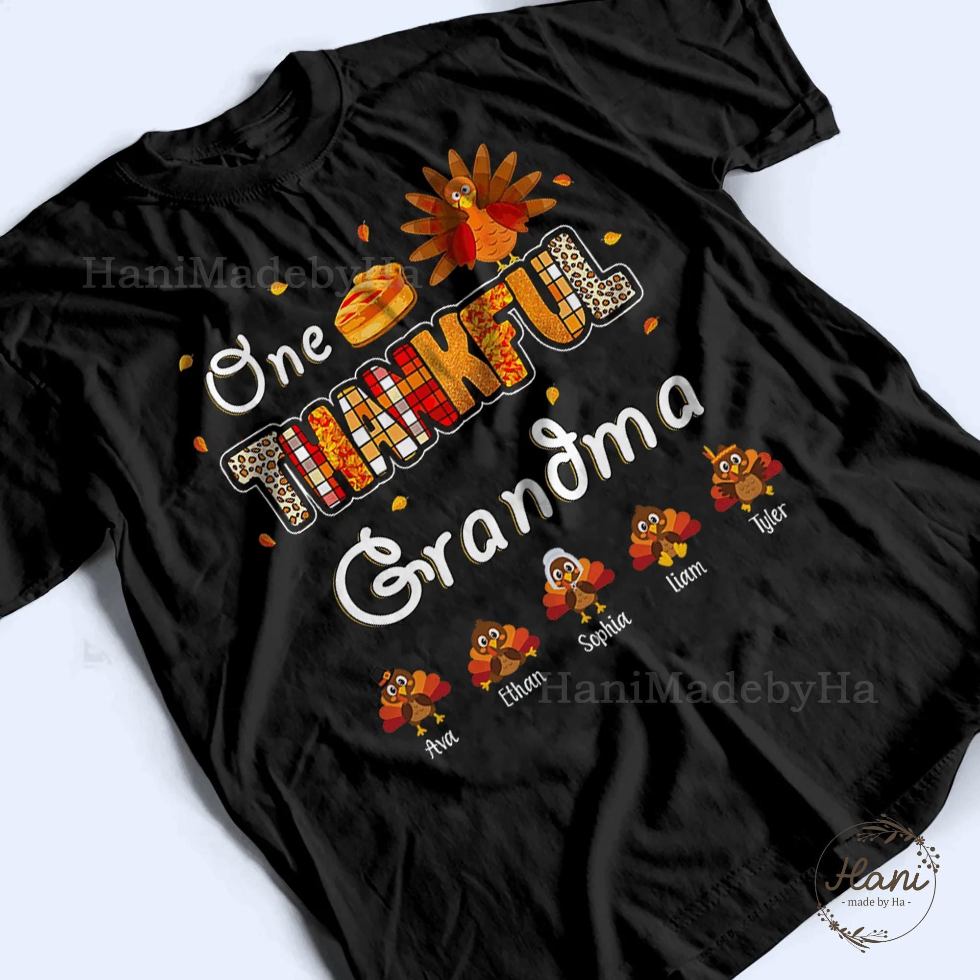 Personalized Grandma Thanksgiving Shirt, Custom Little Turkeys, Holiday ...