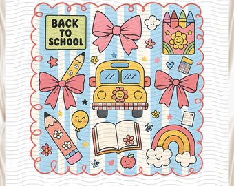 Preppy Back to School Coquette Png, Coquette First Day of School Png ...
