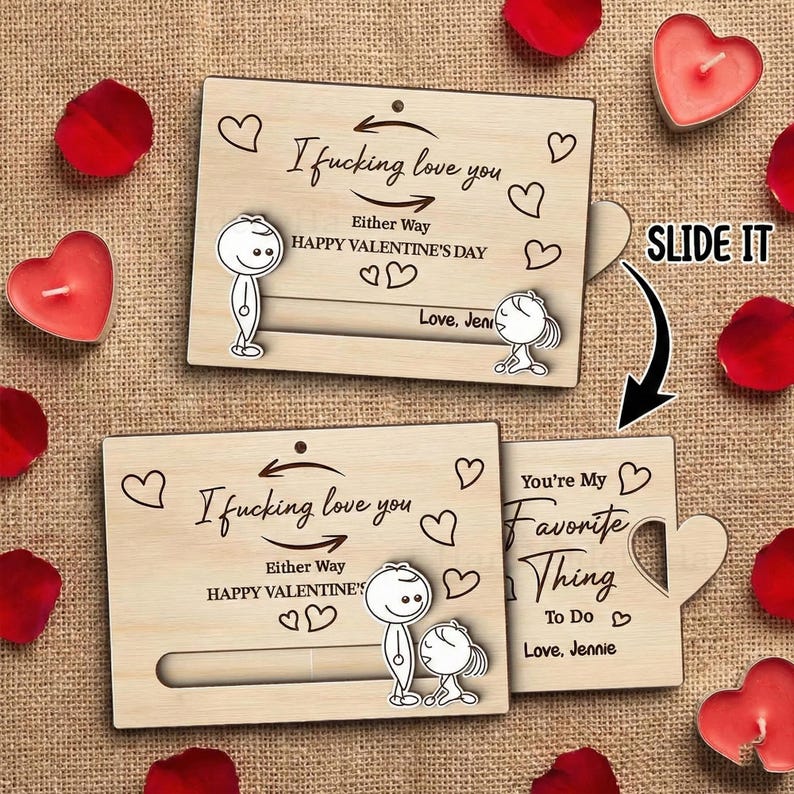 Funny Inappropriate Couple I Fcking Love You - Personalized Wooden ...
