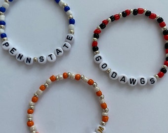 Custom Team, University, College Colors Bracelet Stack | Game Day Stack ...