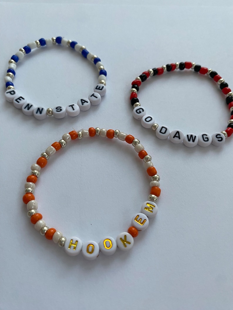 Customizable College Bracelet - Etsy