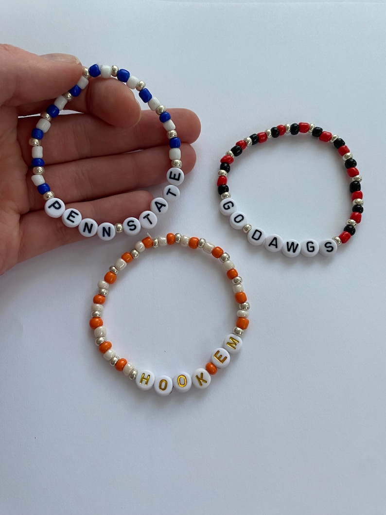 Customizable College Bracelet - Etsy