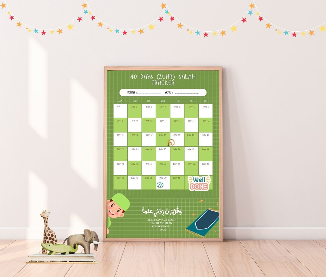Muslim Kids Salah Tracker Digital Muslim Prayer Tracker - Etsy