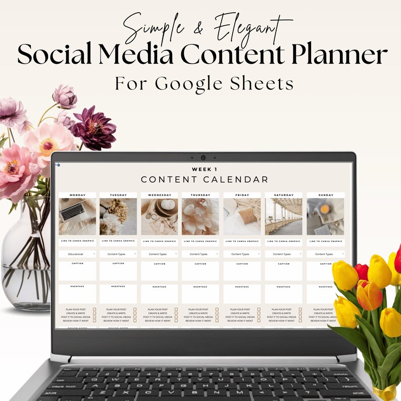 Social Media Content Planner Calendar - Etsy