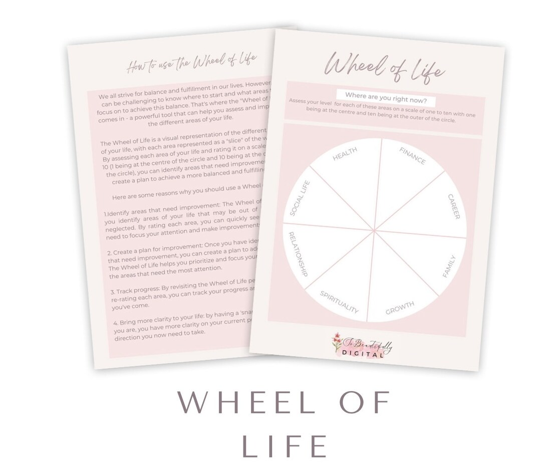 Wheel of Life Worksheet Template, Wheel of Life Printable Planner ...