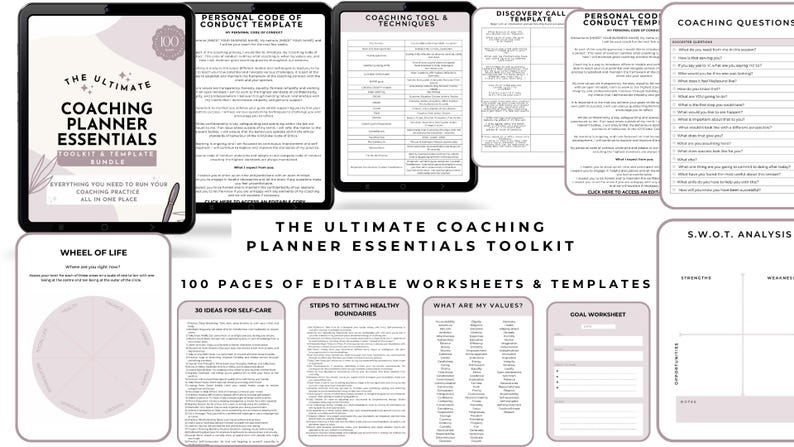 The Ultimate Coaching Planner Essentials Toolkit & Template Bundle - 100 Pages! - Etsy