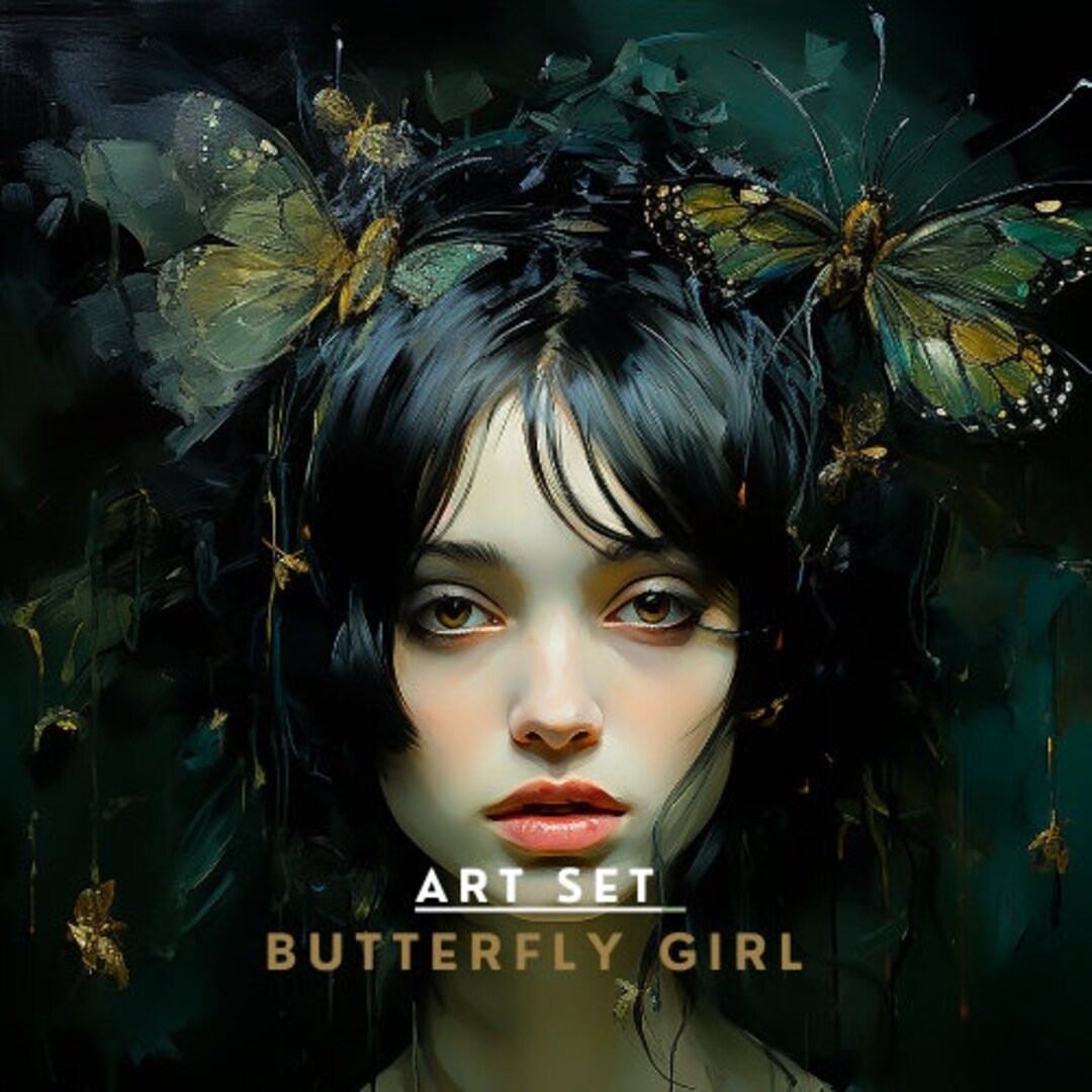 Butterfly Girl Art Print Set Butterfly Girl Printable Art - Etsy