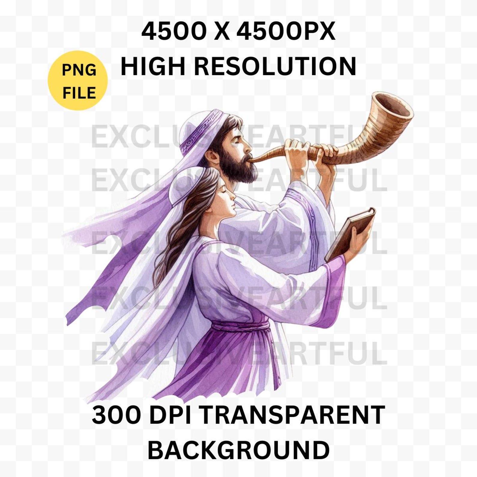 Shofar Png,jew Blowing Shofar,sublimation Png,profetic Shofar,jewish ...