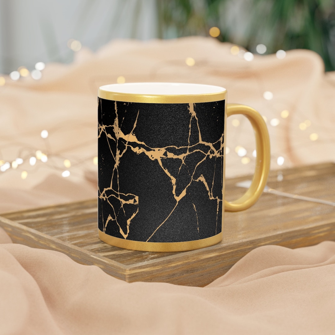Metallic Golden Black Marble Mug (marbleized) - Etsy