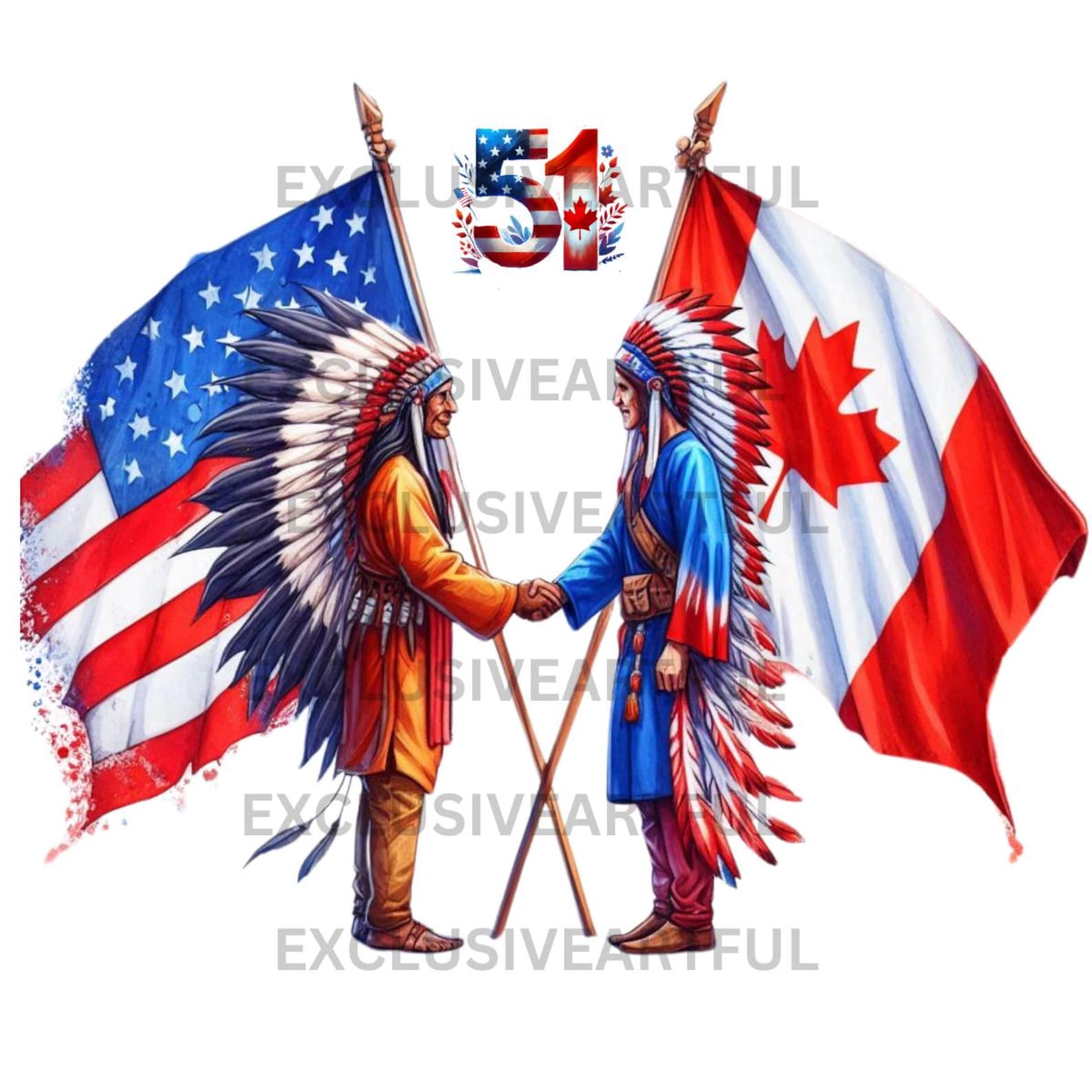 Usa Canada 51 Png,warrior Png,sublimation Png,canadian American Flag ...