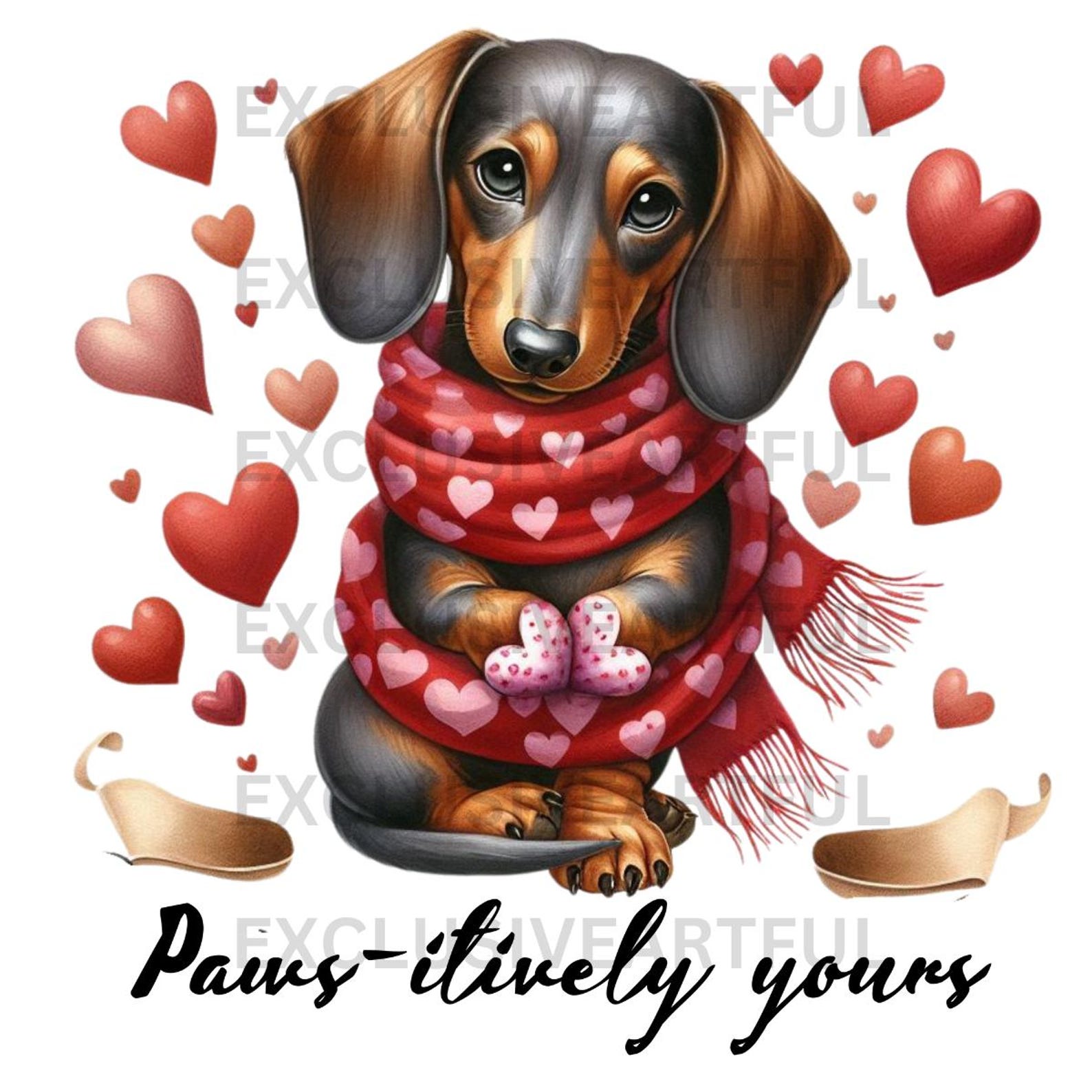 Dachshund Paws Itively Valentine Png,valentine Day Png,digital Download ...