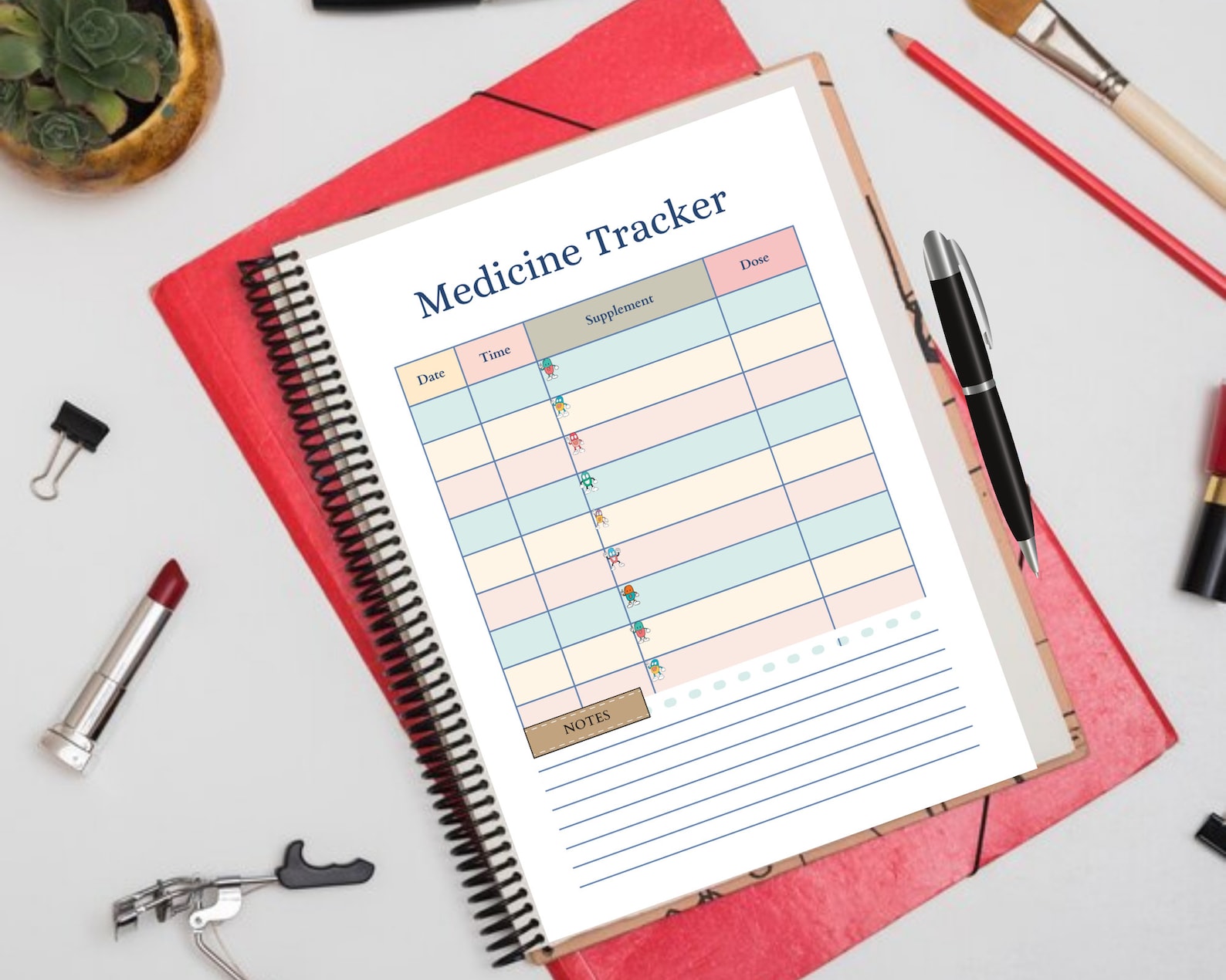 Medication Tracker Printable Planner: Health & Recovery Record (digital ...