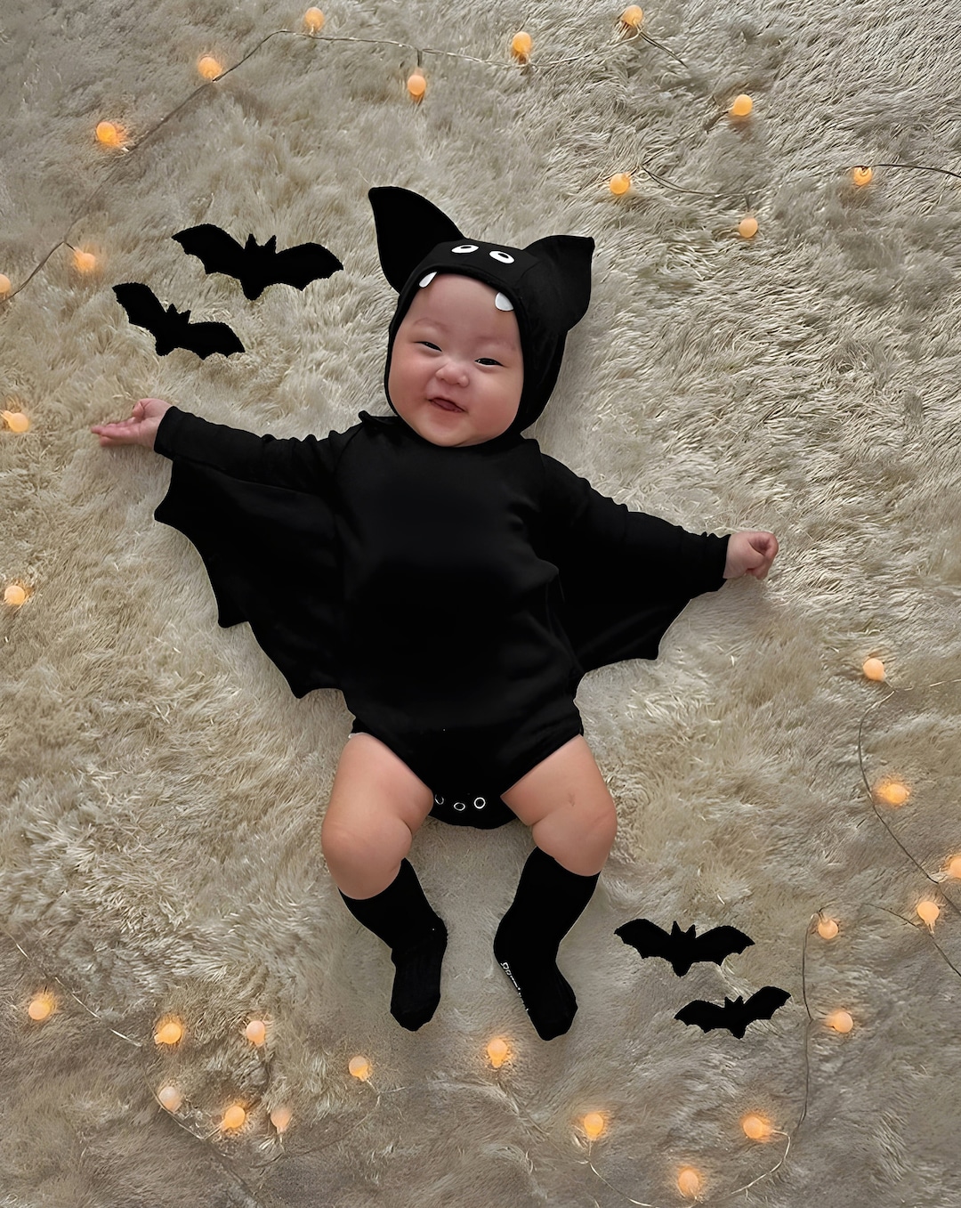 Baby Bat Costume Romper Baby Halloween Costume Newborn Baby - Etsy