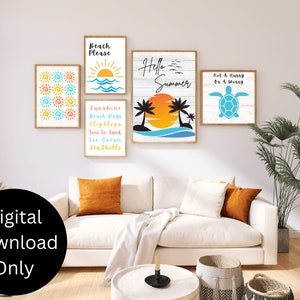 Summer Prints Wall Set | Beach Decor Wall Art | Summer Printable Wall ...