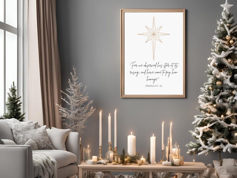 Birth of Jesus, Star of Bethlehem, Christmas Star Art, Xmas Printable ...