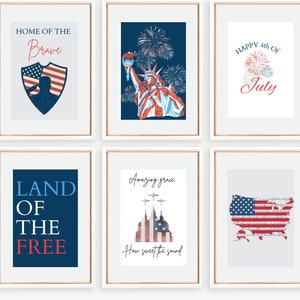 4th of July Printable Wall Art Gallery, American Flag Art Print ...