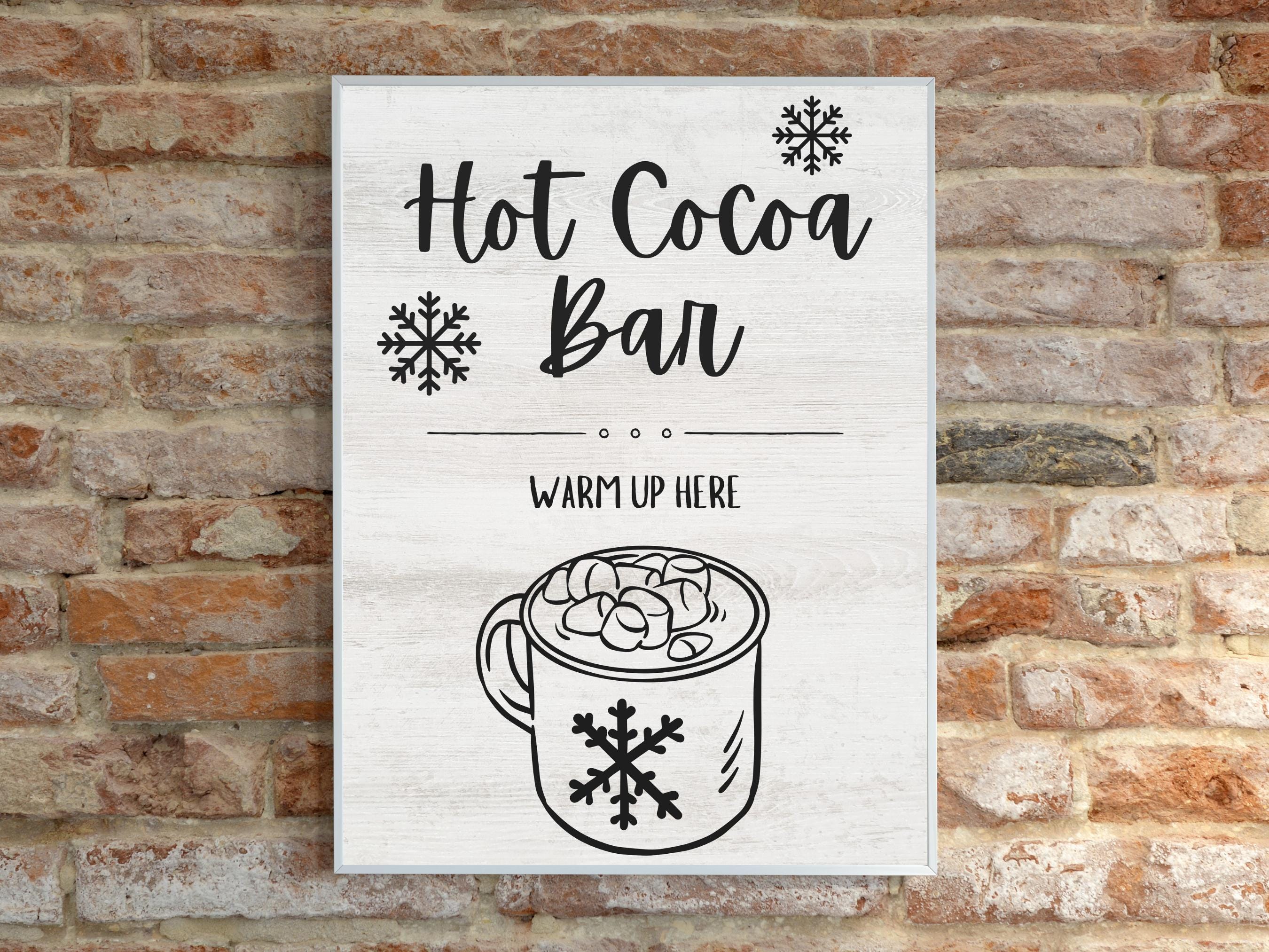 Hot Cocoa Bar Sign, Xmas Printable Art, Modern Christmas Art, Digital ...