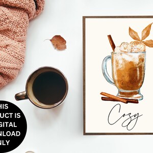 Fall Drinks Wall Art, Fall Printables, Fall Wall Art, Fall Home Decor ...
