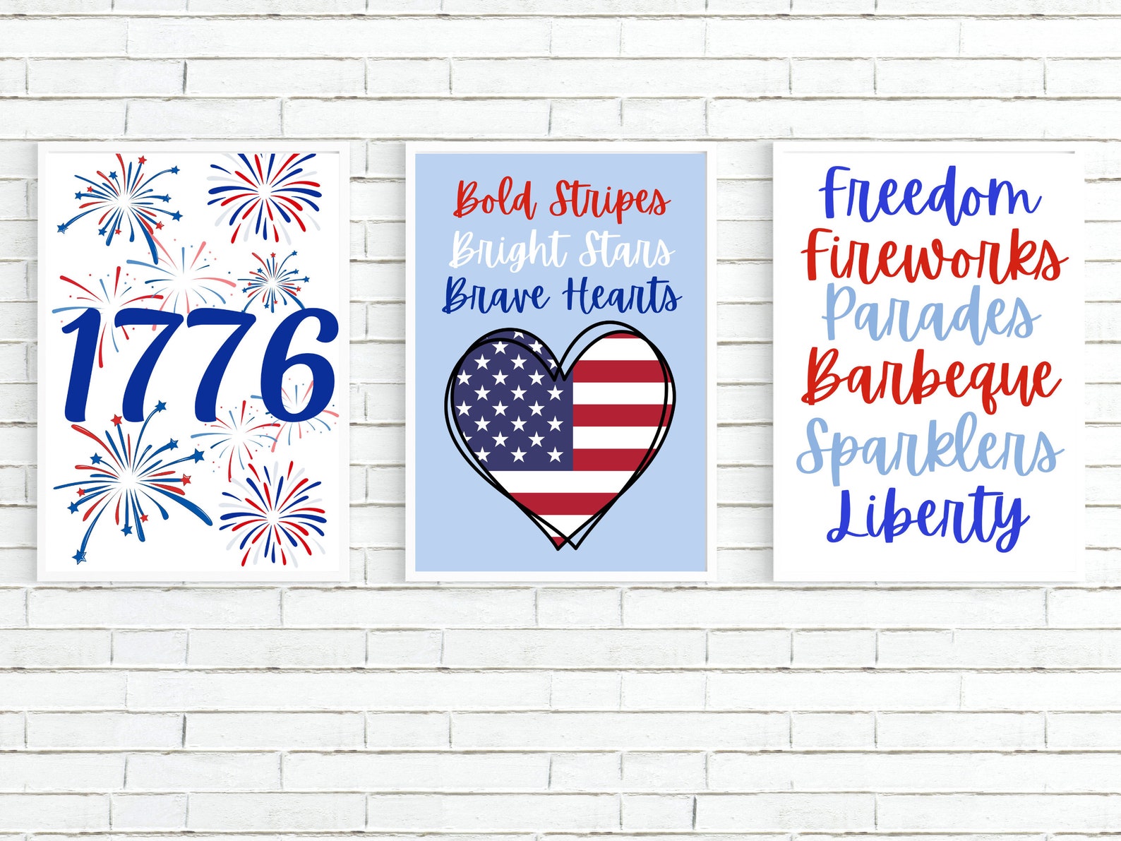 American Flag Printable Art, Memorial Day Art Prints, Fourth of July ...