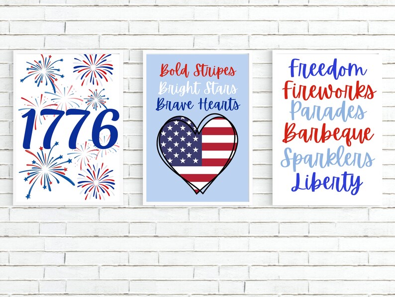 American Flag Printable Art, Memorial Day Art Prints, Fourth of July ...