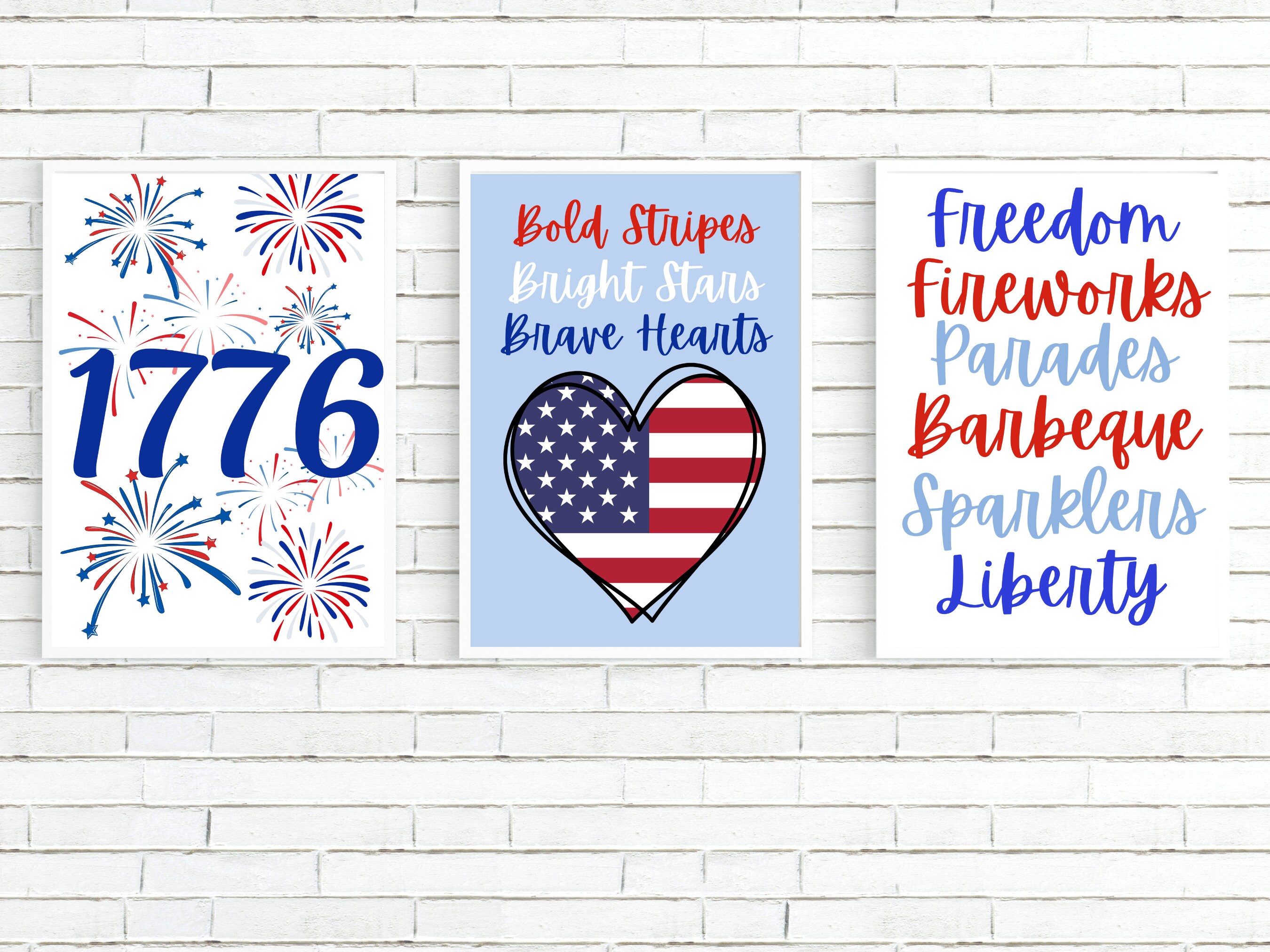 American Flag Printable Art, Memorial Day Art Prints, Fourth of July ...