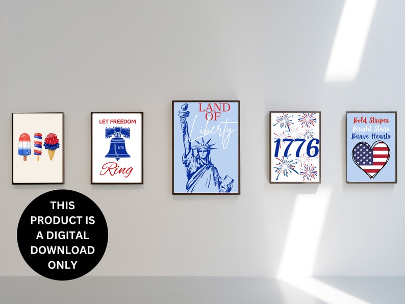 American Flag Printable Art, Memorial Day Art Prints, Fourth of July ...