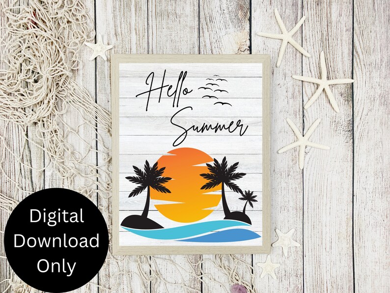 Summer Prints Wall Set | Beach Decor Wall Art | Summer Printable Wall ...