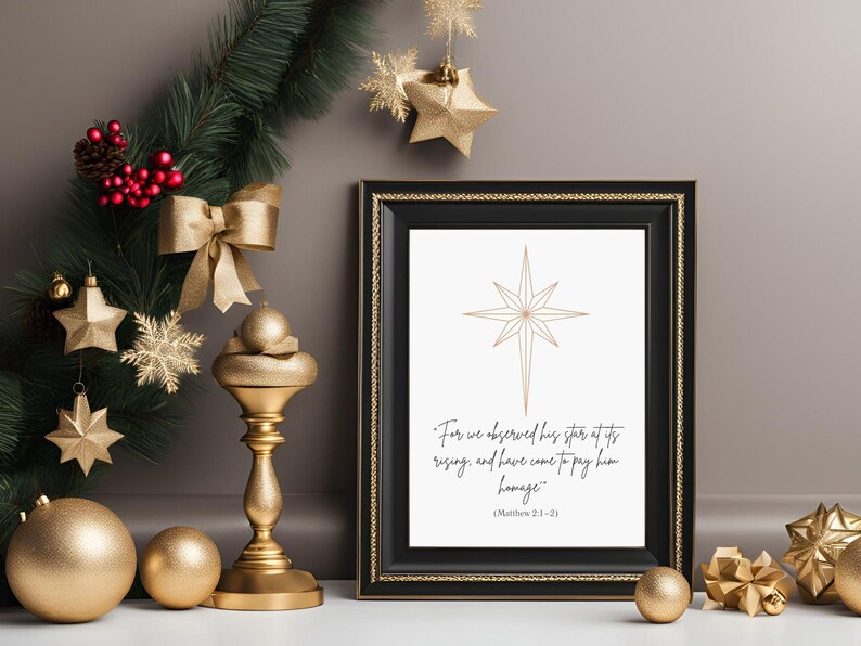 Birth of Jesus, Star of Bethlehem, Christmas Star Art, Xmas Printable ...
