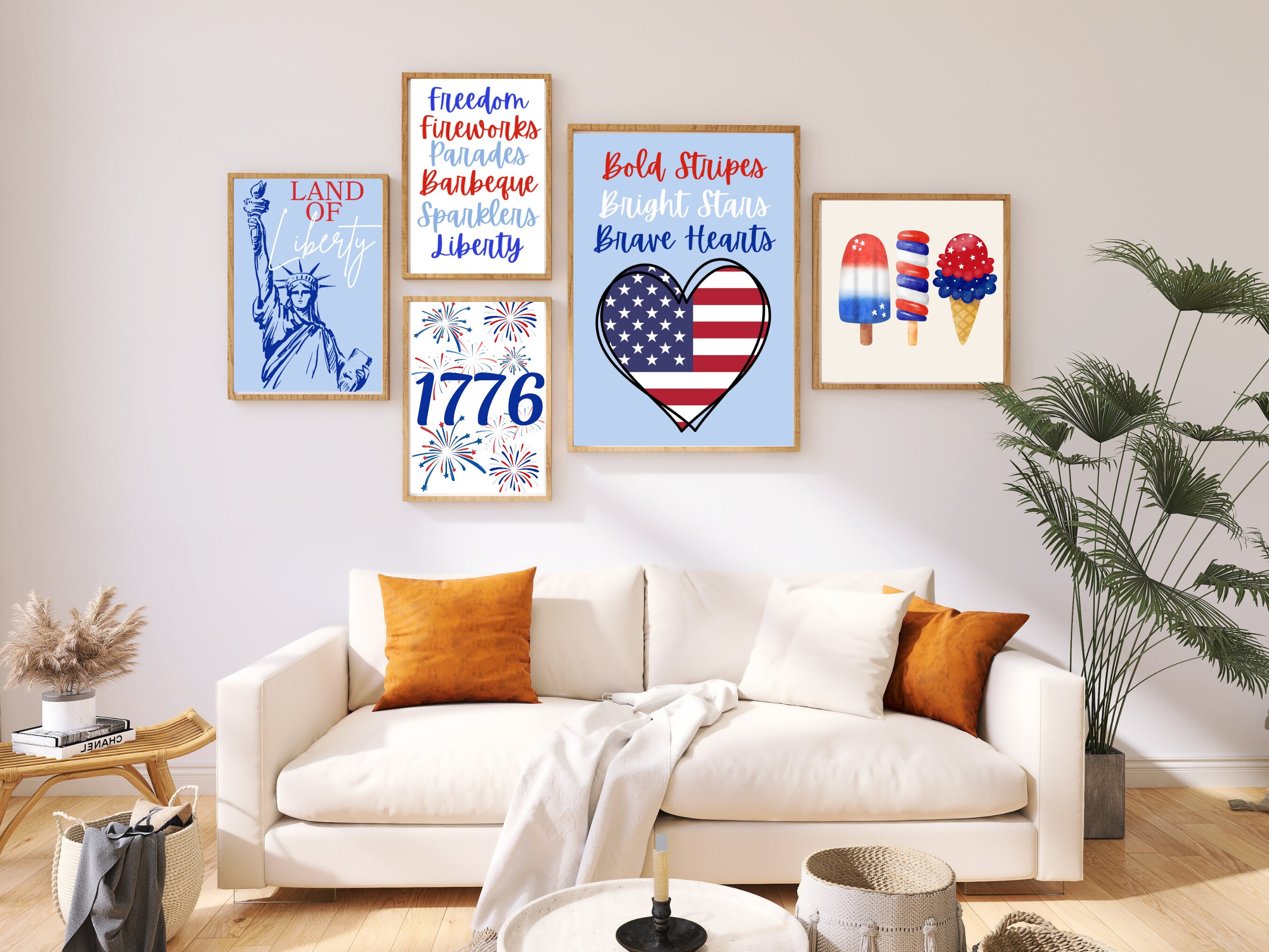 American Flag Printable Art, Memorial Day Art Prints, Fourth of July ...