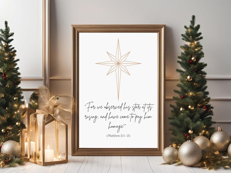 Birth of Jesus, Star of Bethlehem, Christmas Star Art, Xmas Printable ...