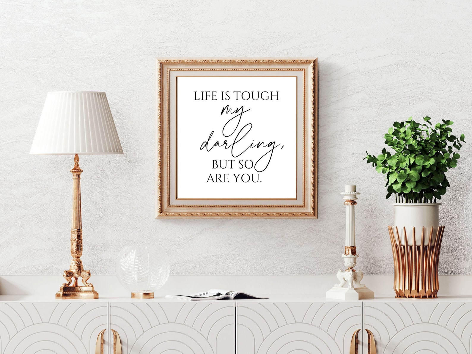 Positive Affirmation Printable, Life is Tough Quote, Inspirational Wall ...