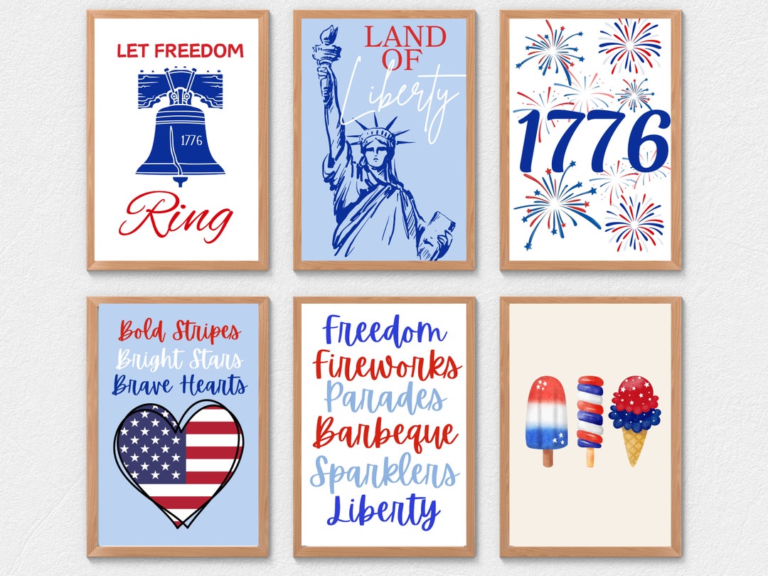 American Flag Printable Art, Memorial Day Art Prints, Fourth of July ...
