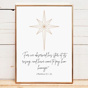 Birth of Jesus, Star of Bethlehem, Christmas Star Art, Xmas Printable ...