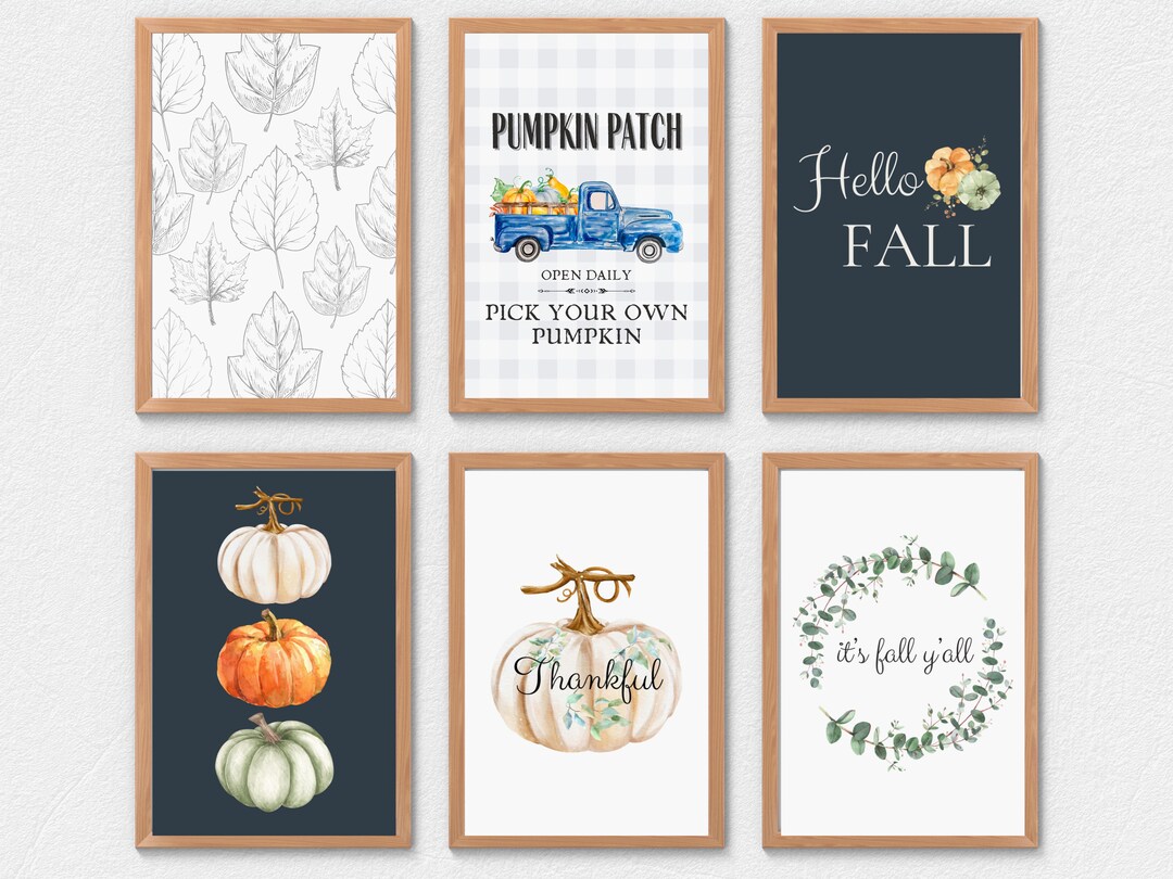 Autumn Print Set, Printable Download, Fall Wall Art, Fall Gallery Set ...